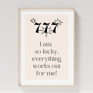 Angel Number 777 Poster, Manifestation Print, Angel Numbers Poster ...