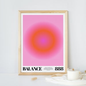 Gradient Angel Numbers Balance Art Print Aura Poster Print - Etsy