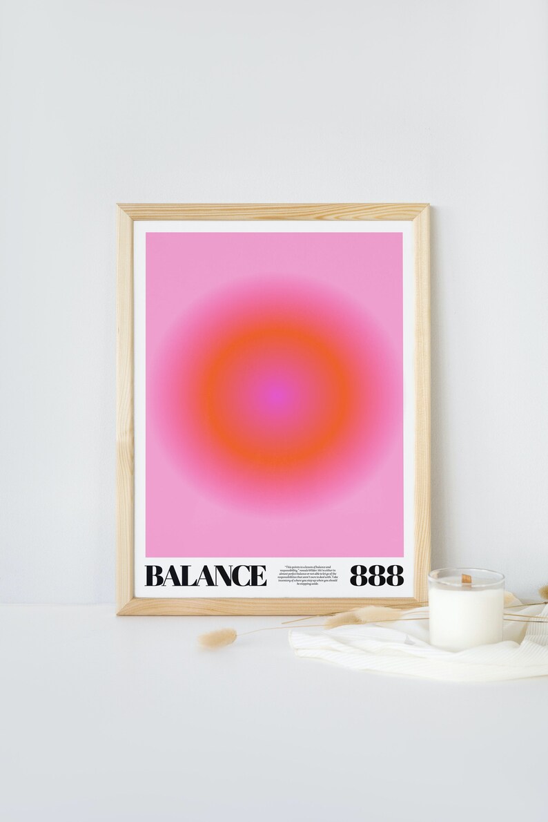 Gradient Angel Numbers Balance Art Print Aura Poster Print - Etsy
