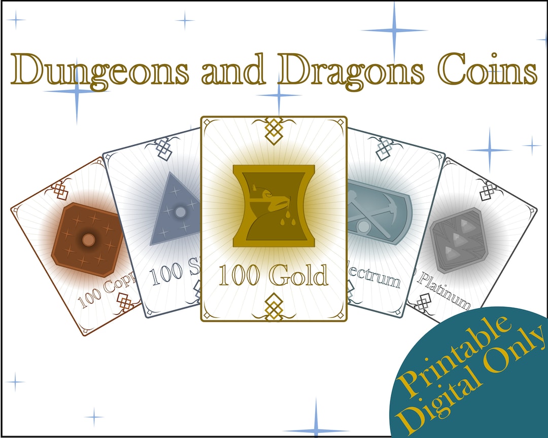 Coins Tokens | Dnd 5E Compatible | Printable | Digital Only | Dungeons ...