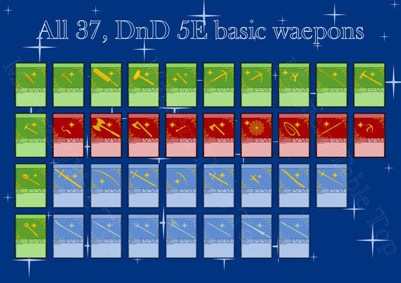 Weapons Tokens | Dnd 5E Compatible | Printable | Digital Only ...