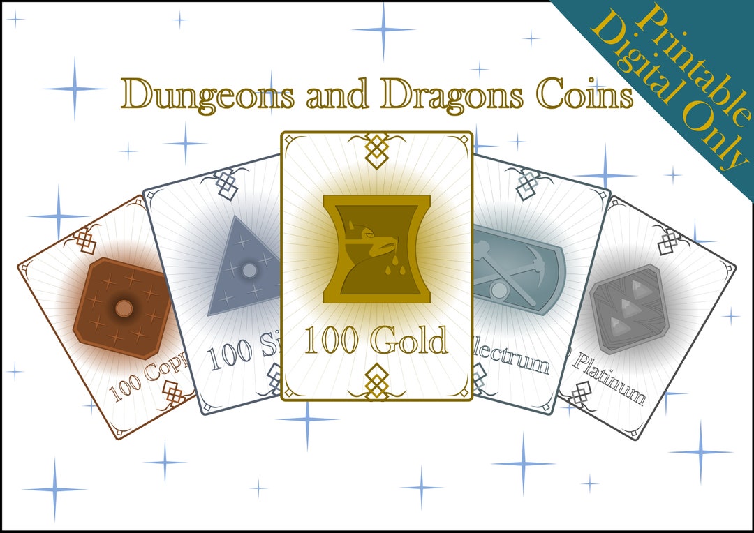 Coins Tokens Dnd 5E Compatible Printable Digital Only - Etsy