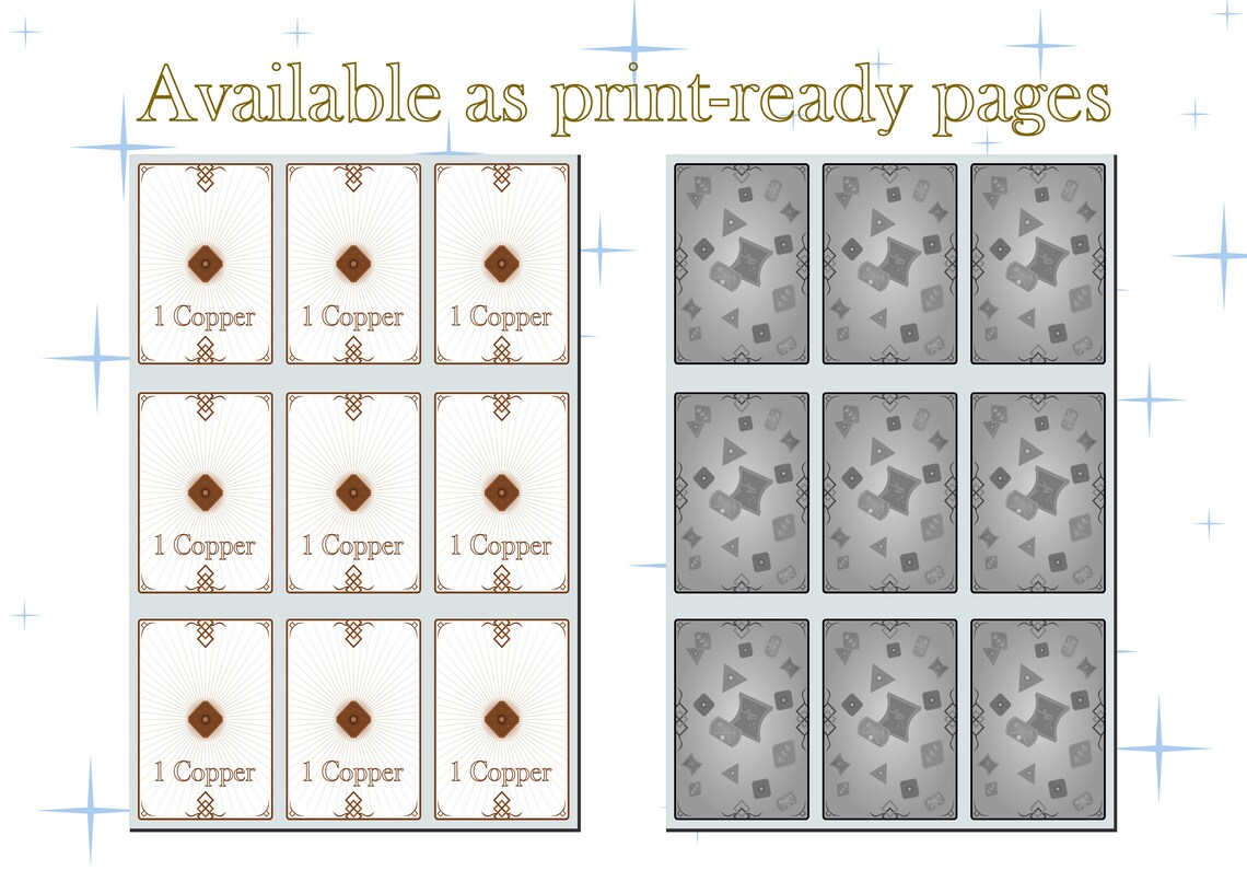 Coins Tokens Dnd 5E Compatible Printable Digital Only - Etsy