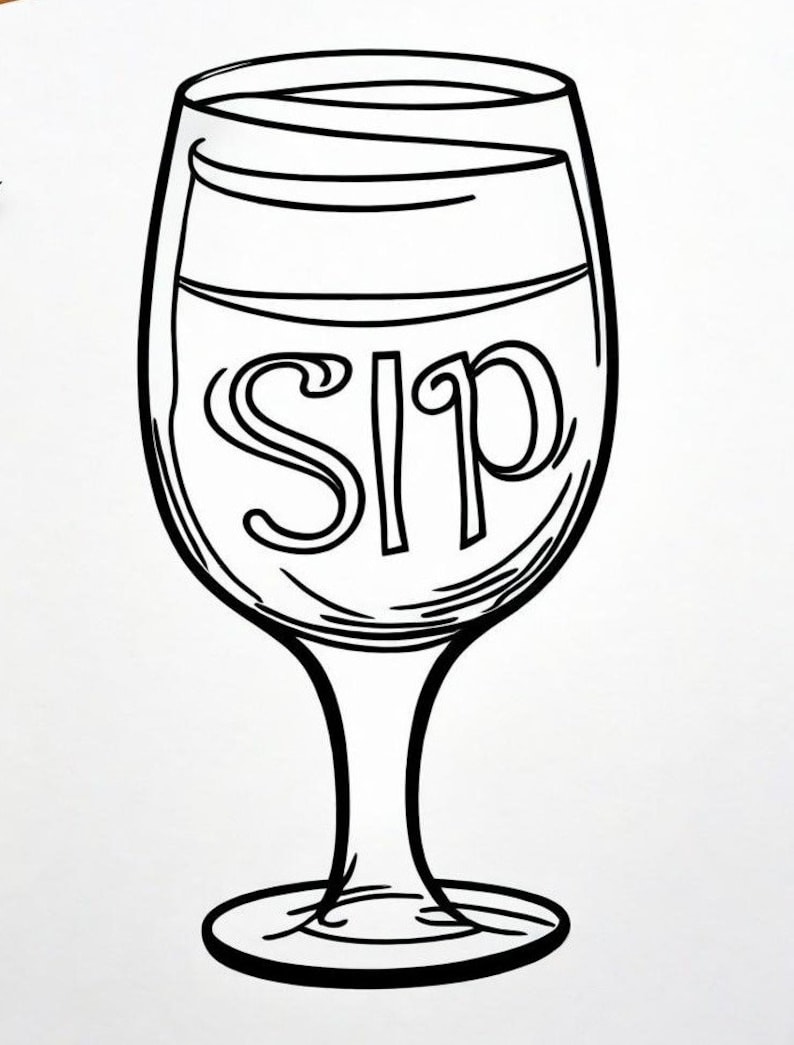 Sip Wine Glass for Sip N Paint Digital Image - Etsy