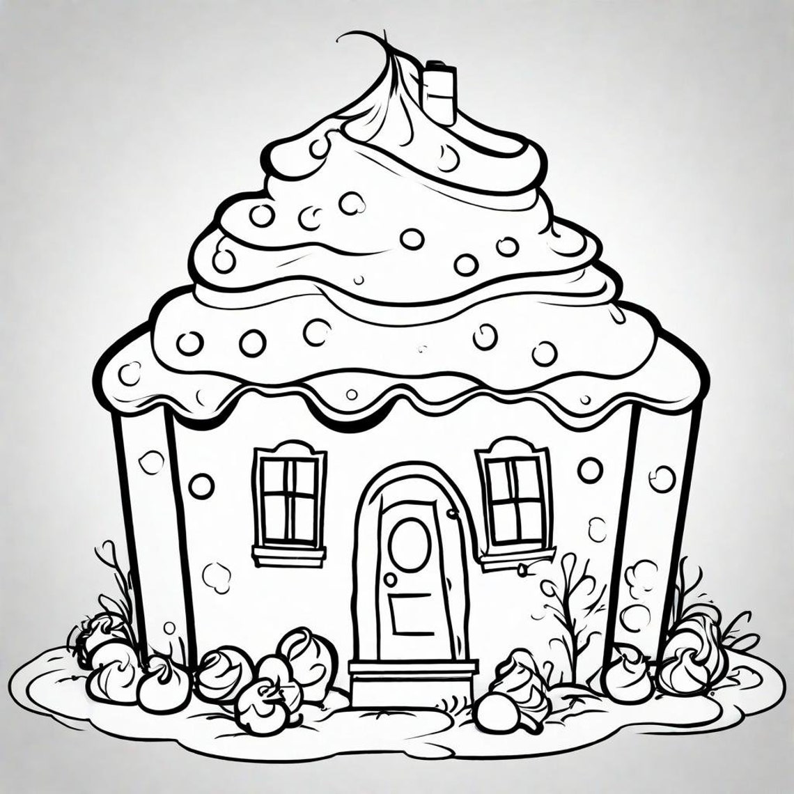 Cupcake House Coloring Page Digital Image - Etsy