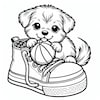 Puppy in Sneaker Coloring Page - Etsy UK