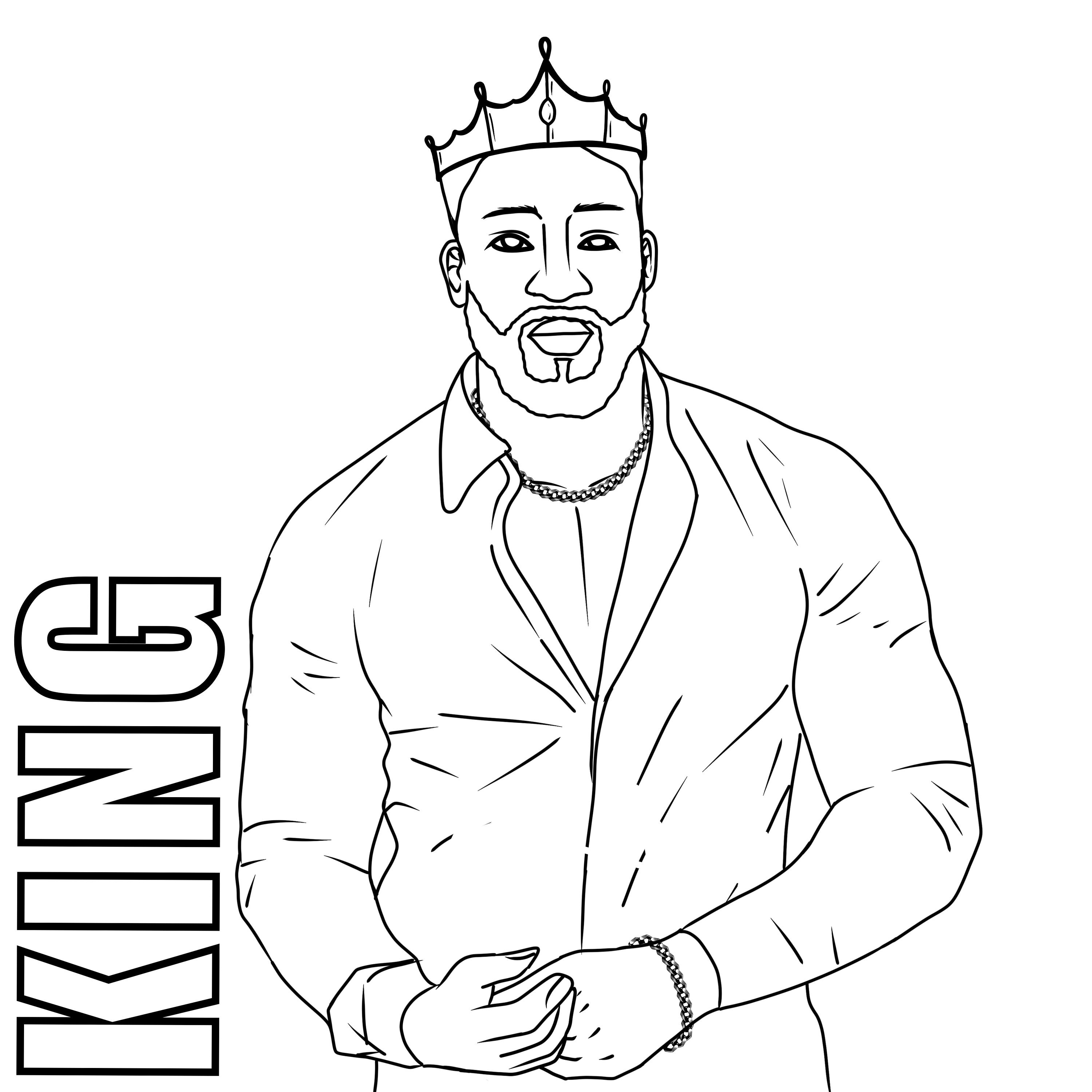 Black King With Jewels Sip N Paint Digital Image - Etsy