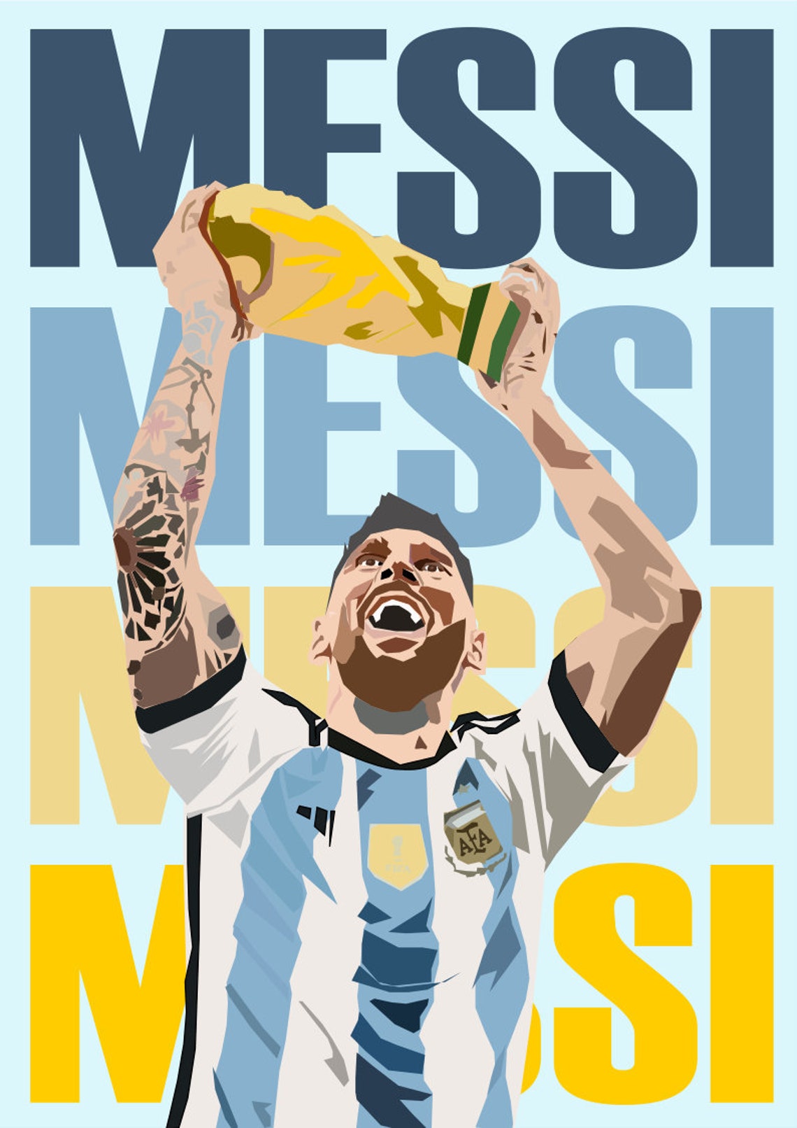 Messi World Cup Winning Custom Digital Art - Etsy