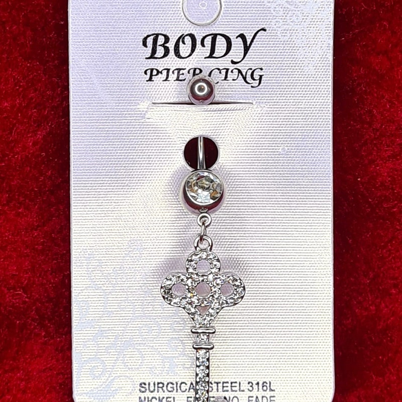 Key Belly Ring - Etsy