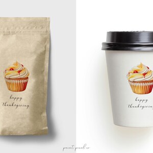 Autumn Cupcake Clipart Dessert PNG Watercolor Boho Fall Sweet Treats ...