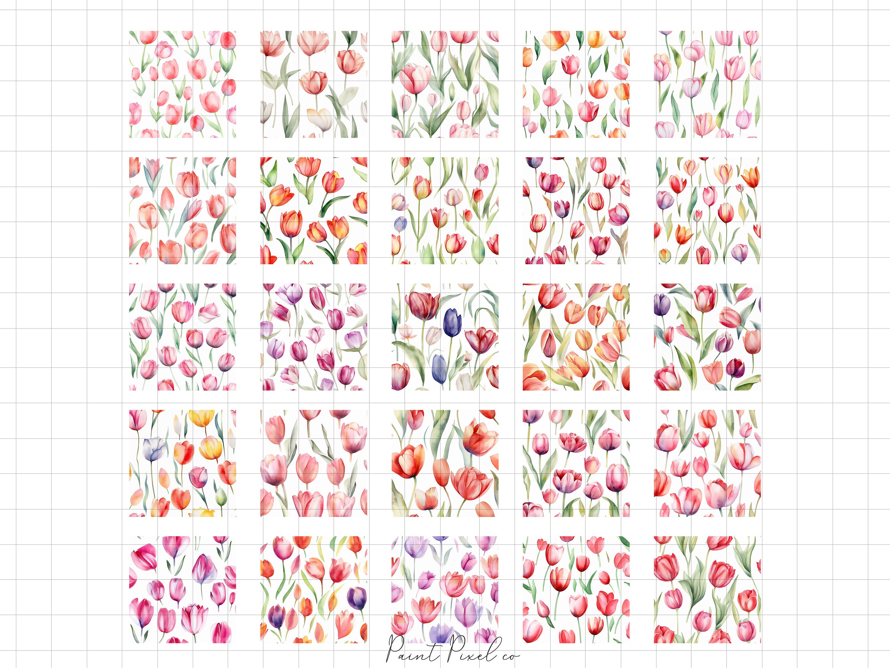 Tulip Seamless Pattern Repeating Design PNG Floral Fabric - Etsy