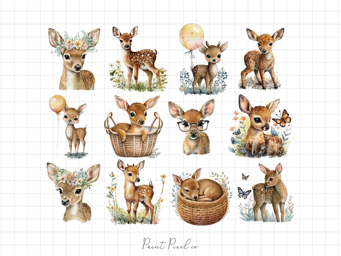 75 Woodland Animals PNG Watercolor Baby Animals Clipart Baby - Etsy