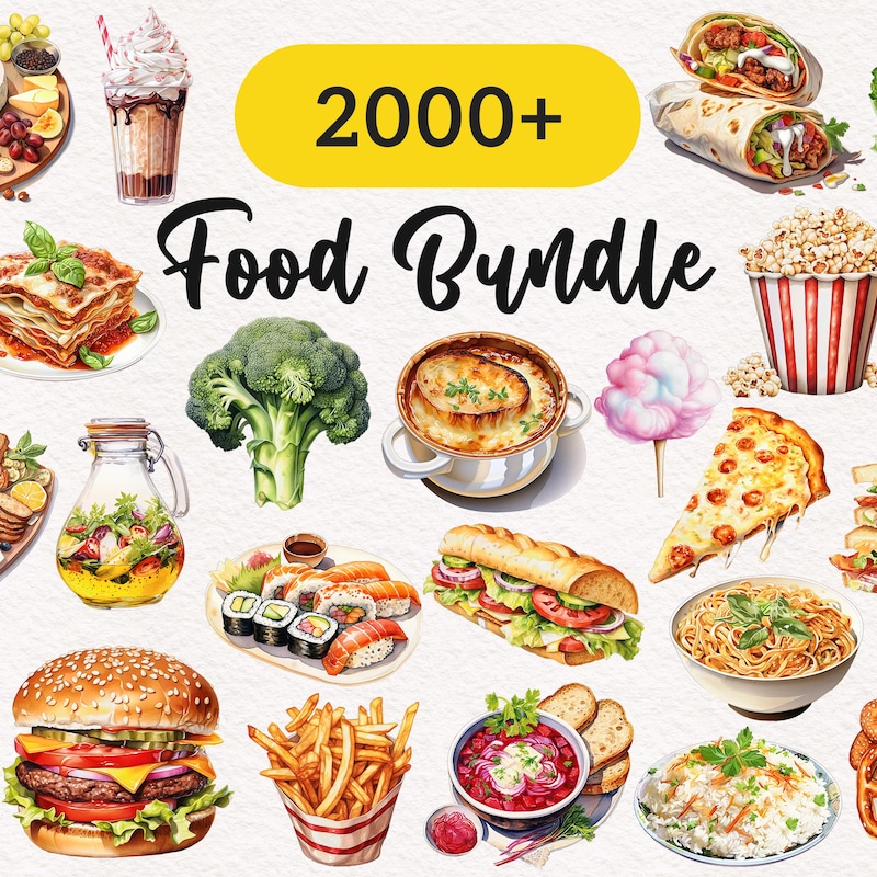 Collage de comida chatarra - Etsy México