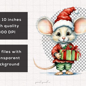 8 Quirky Christmas Mouse Clipart Whimsical Funny Animals Silly Holiday ...