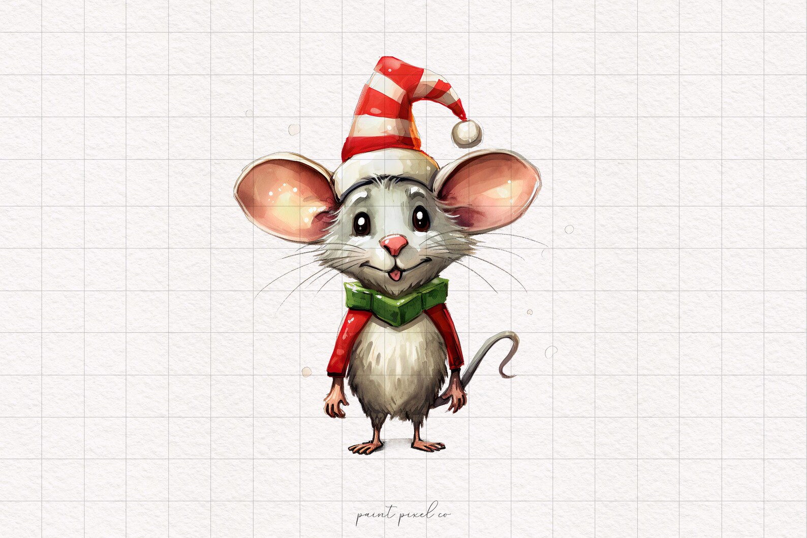 8 Quirky Christmas Mouse Clipart Whimsical Funny Animals Silly Holiday ...