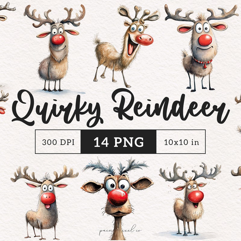 Reindeer Clip Art - Etsy