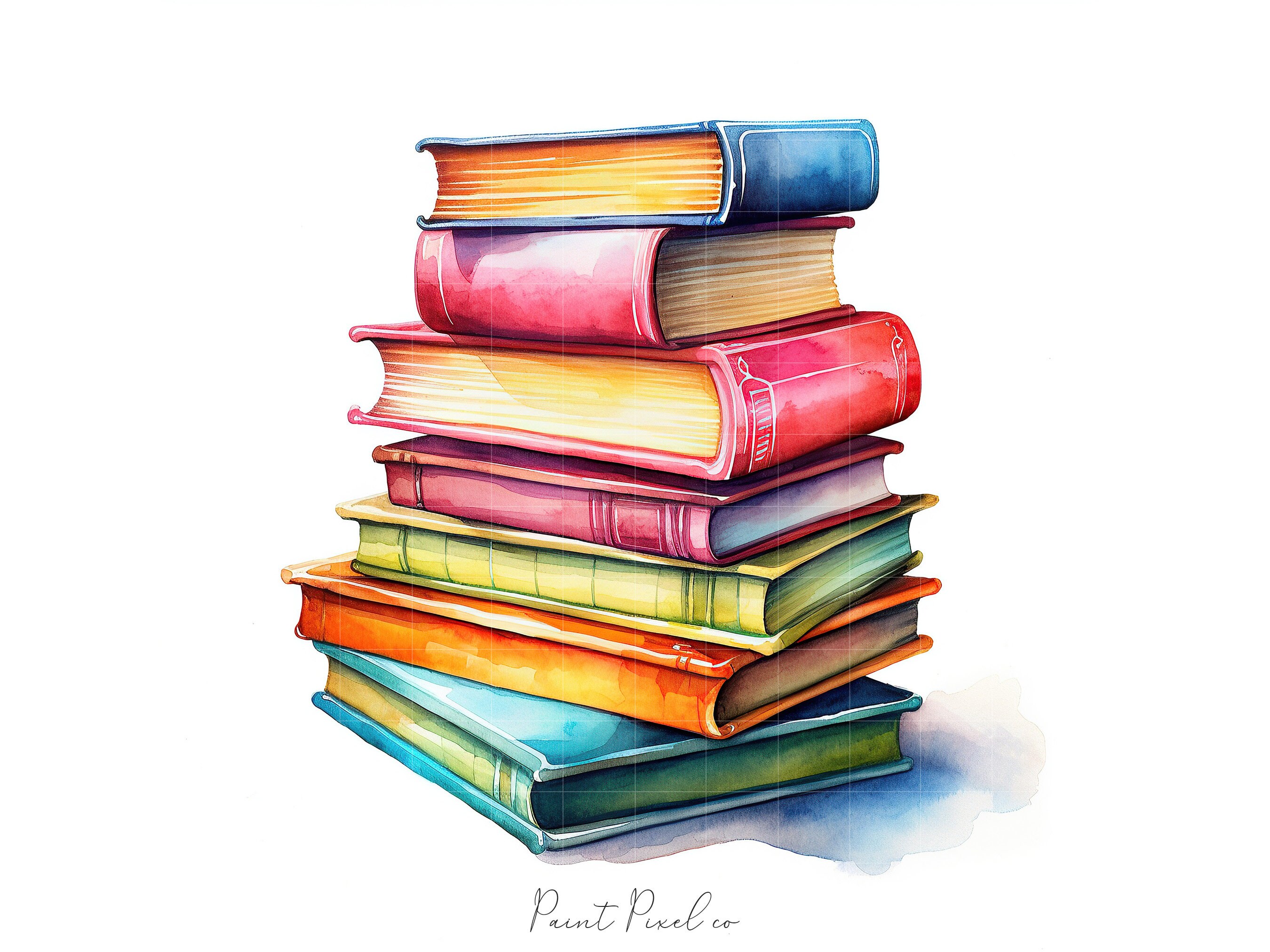 12 Watercolor Book Clipart High Quality Jpgs Boho Colorful - Etsy