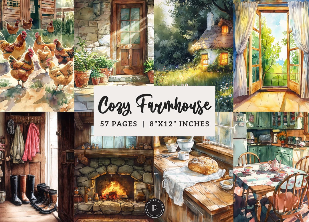 Cozy Farmhouse Junk Journal Papers - Rustic Cottage Printable - Country ...