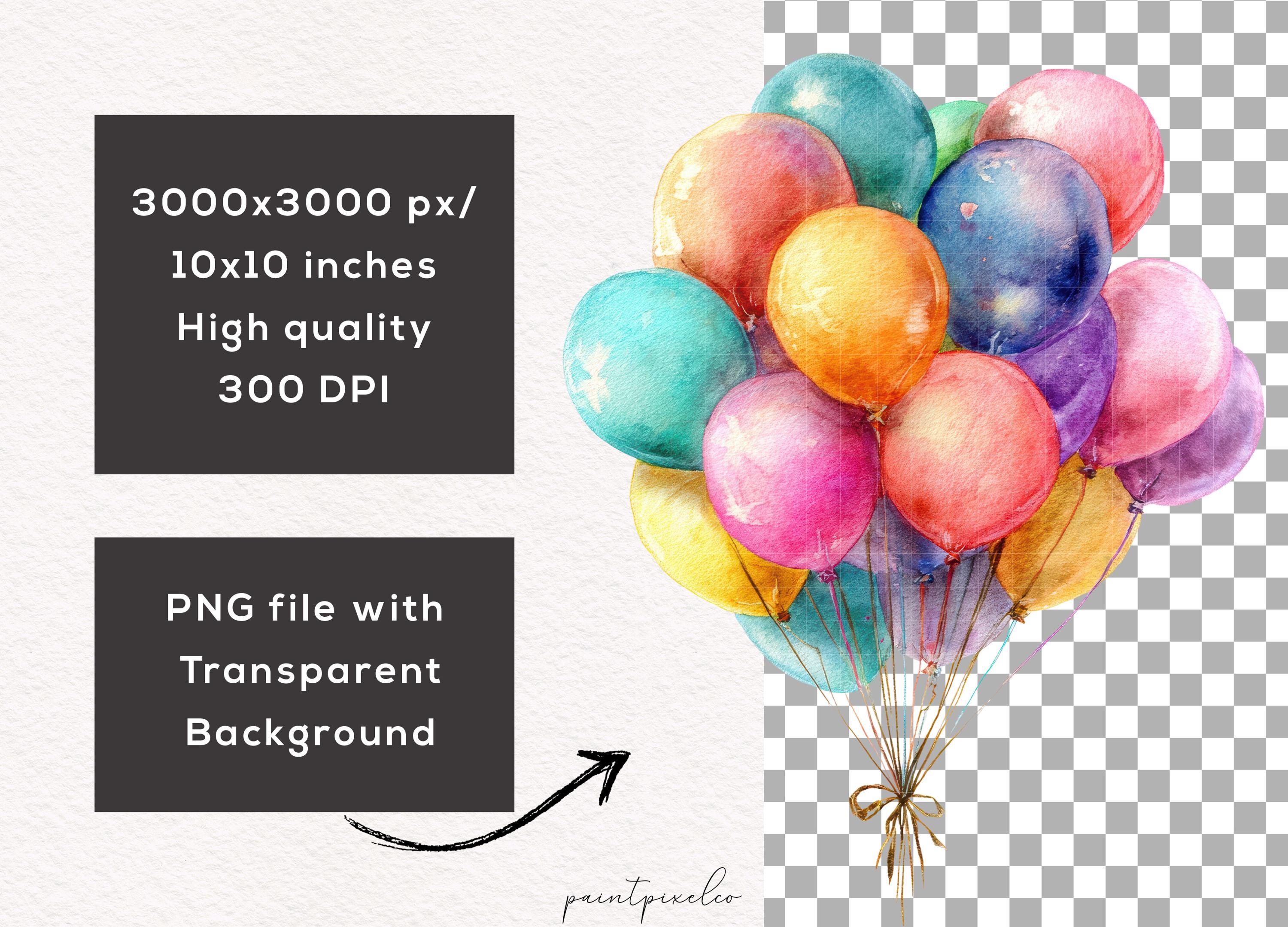 11 Rainbow Balloons Clipart Colorful Happy Birthday Decor PNG Rainbow ...