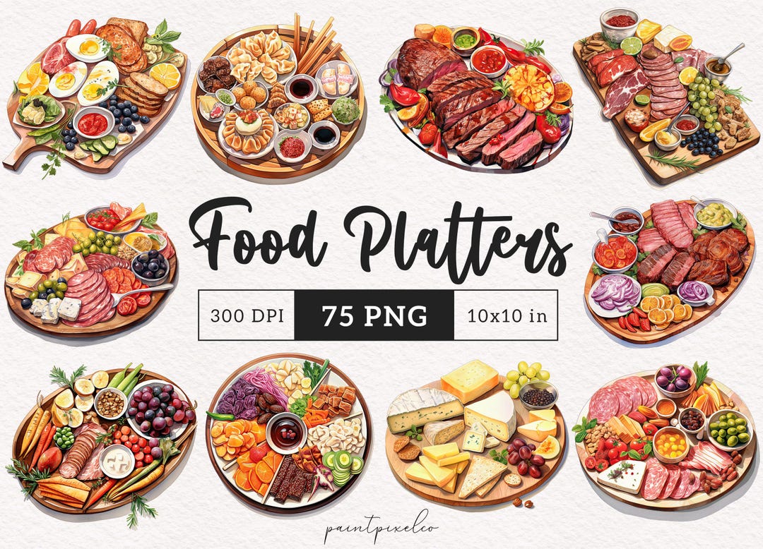 Food Platters Clipart Charcuterie PNG Deli Platter Cheese Boards ...