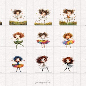 Quirky Ballerina Girls Clipart Whimsical Dance Lover PNG Funny Dancer ...