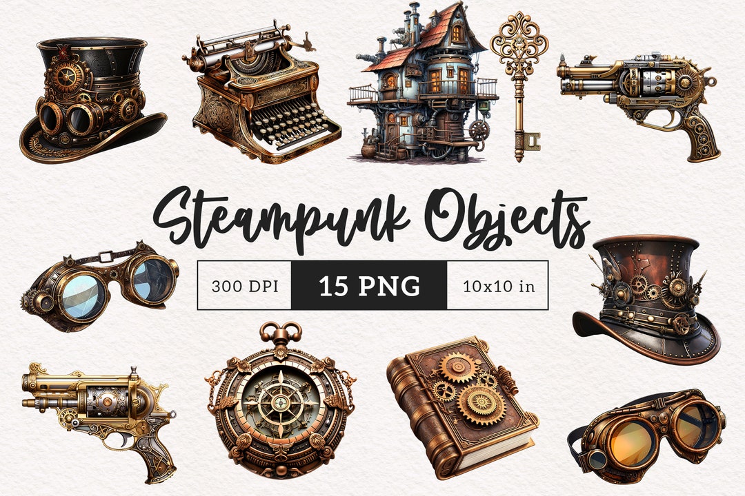Steampunk Objects Clipart Dystopia Transport Steampunk PNG Retro ...