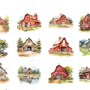 Farmhouse Clipart PNG Country Cottagecore Clip Art High Quality Barn ...