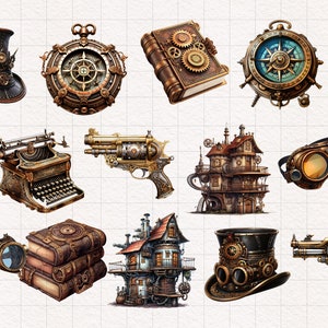Steampunk Objects Clipart Dystopia Transport Steampunk PNG Retro ...