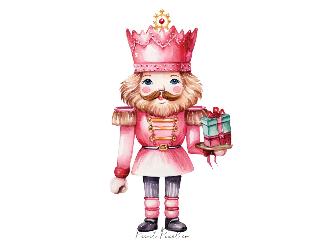 8 Pink Christmas Nutcracker Clipart High Quality Jpgs Holiday Clip Art ...