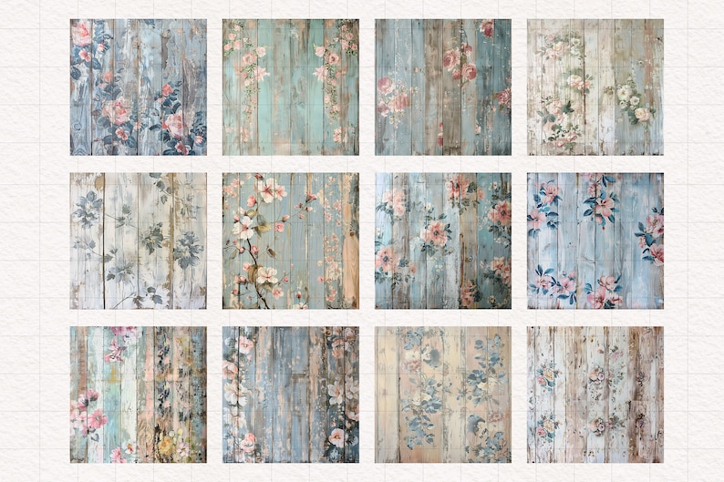 Rustic Wood Digital Paper PNG Decoupage Wooden Backdrop Faded Vintage ...