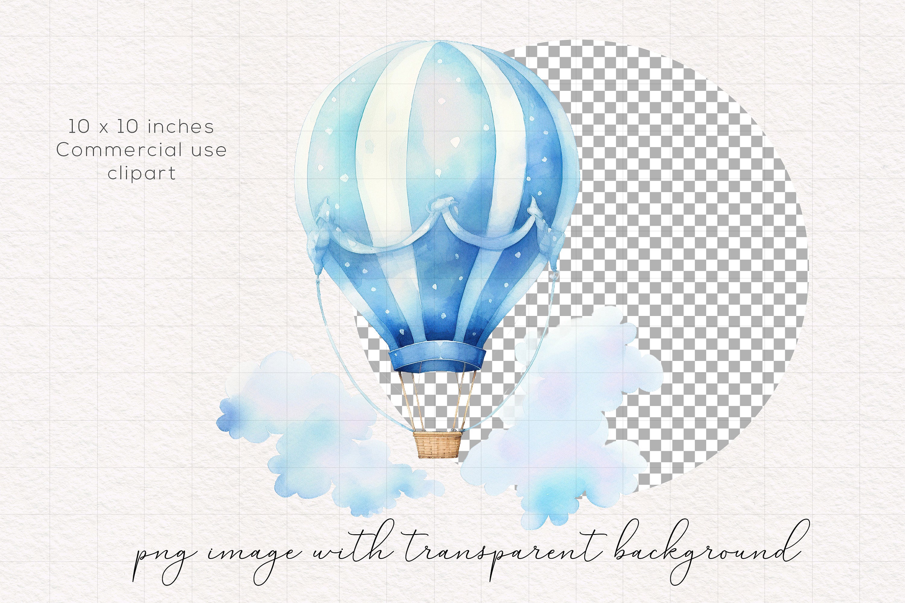 Blue Hot Air Balloon PNG Clipart Nursery Baby Shower Baby Boy Birthday ...