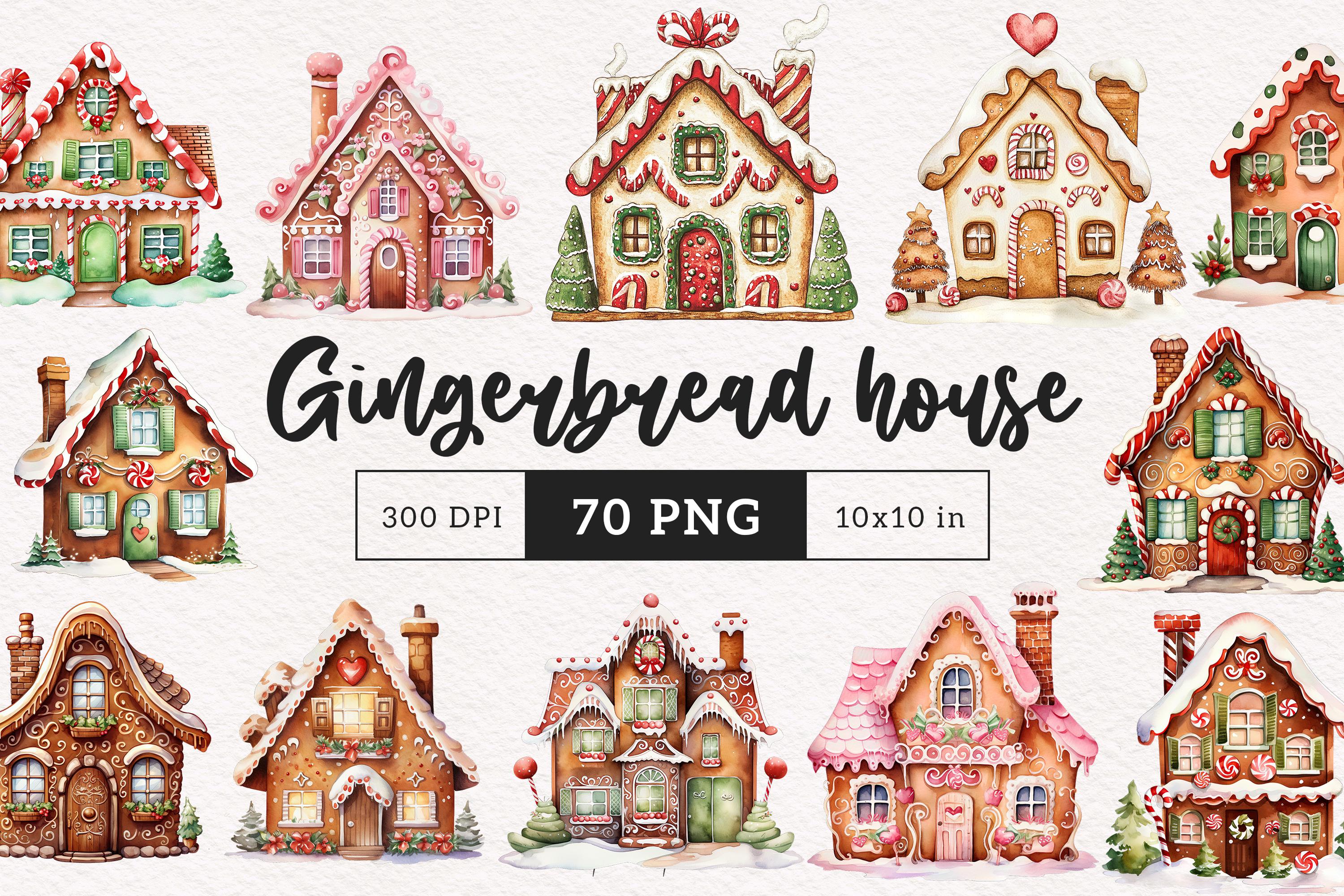 Gingerbread House Clipart Xmas Christmas Cookies Clip Art Sublimation ...