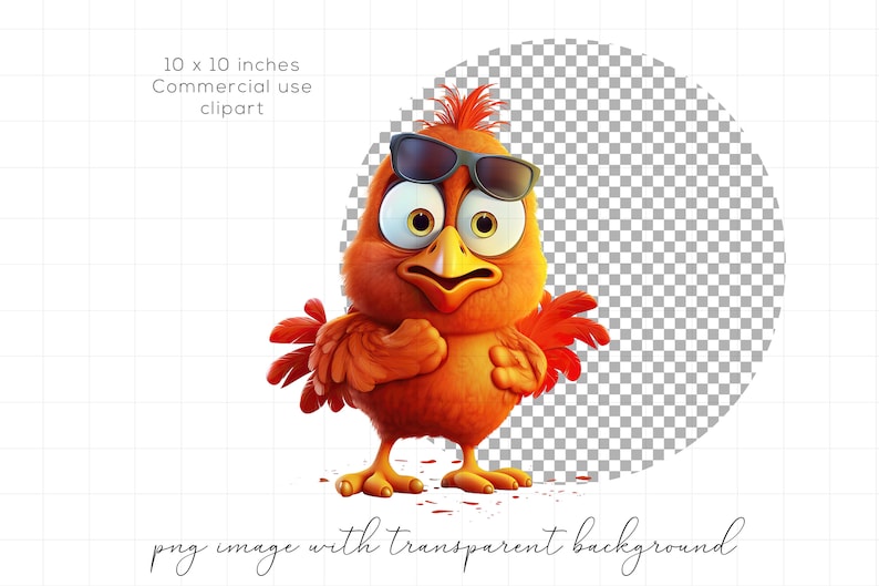 Funny Chicken Clipart PNG Cute Hen Rooster Clip Art Cartoon Chickens 3d ...