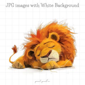 10 Quirky Lion JPG Clipart Whimsical Lion Sublimation Clip Art Funny ...