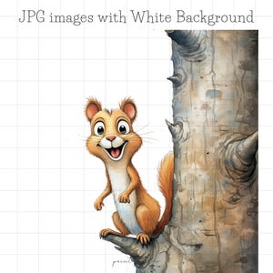 40 Quirky Squirrel JPG Clipart Whimsical Woodland Animals Funny ...