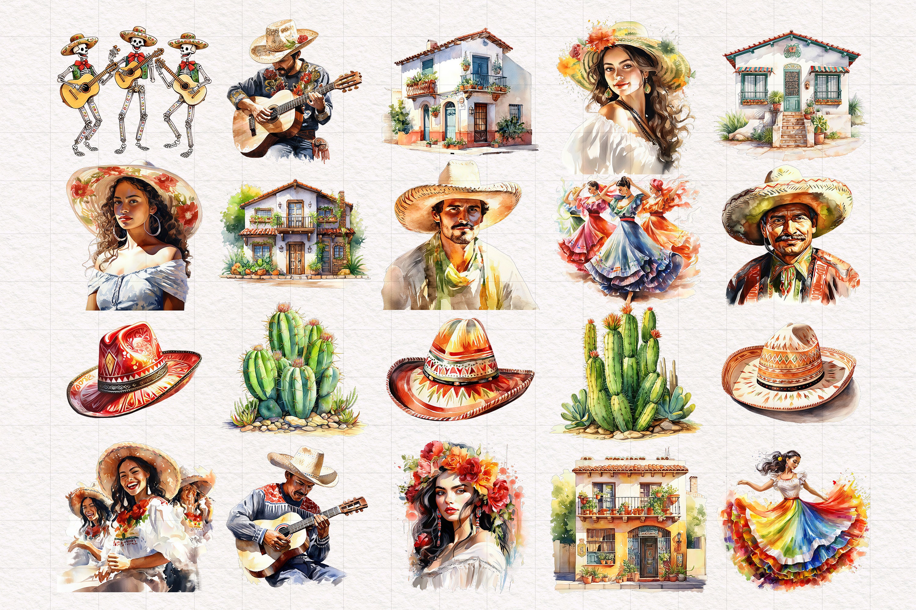 Cinco De Mayo Clipart PNG Watercolor Mexican Fiesta Festival Clipart ...