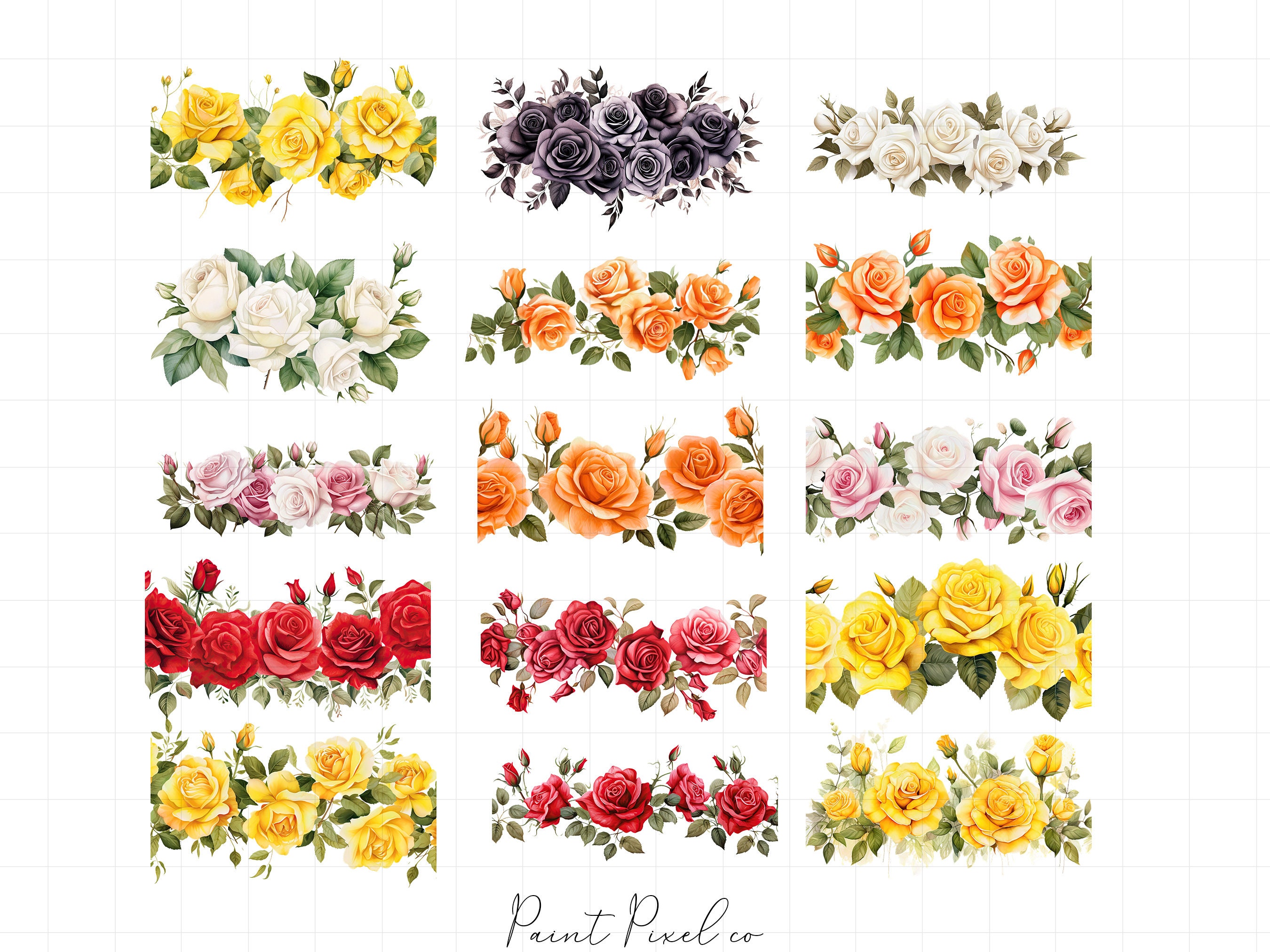 Rose Border PNG Clipart Floral Frame Flower Borders Clip Art Colorful ...