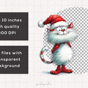 Quirky Christmas Cat Clipart Whimsical Funny Animals Silly Holiday Cats ...