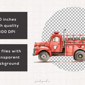 Whimsy Vehicles Clipart PNG Watercolor Firetrucks Cars Bus Train Clip ...