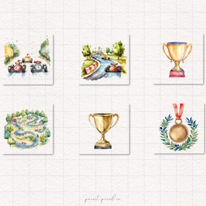 Watercolor Race Car Clipart Cute Racing Cars PNG Nursery Clipart Little ...