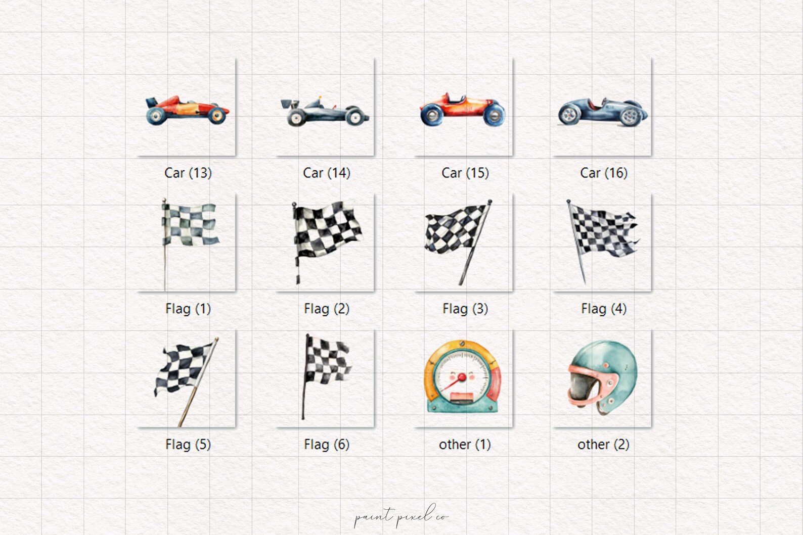 Watercolor Race Car Clipart Cute Racing Cars PNG Nursery Clipart Little ...