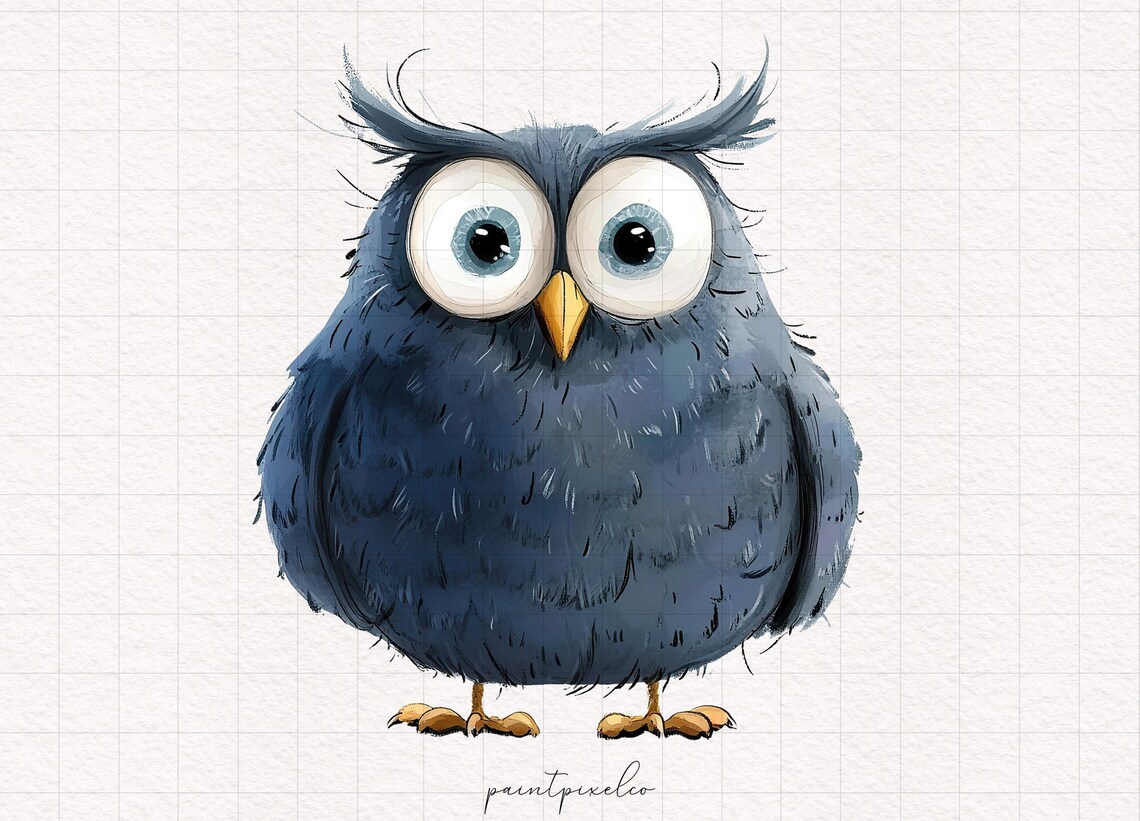 Quirky Owl Clipart Funny Birds PNG Whimsical Animals Clip Art Whimsy ...