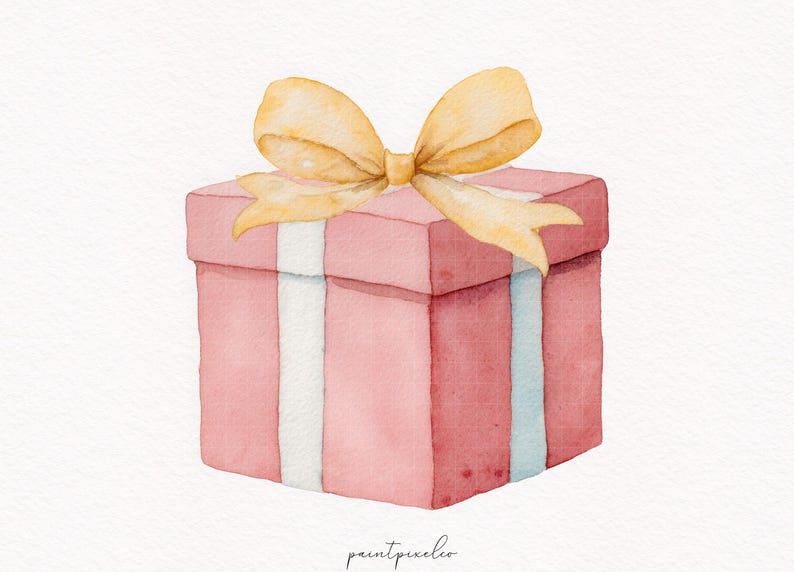 12 Watercolor Christmas Presents Clipart Minimalist Gift Boxes PNG ...