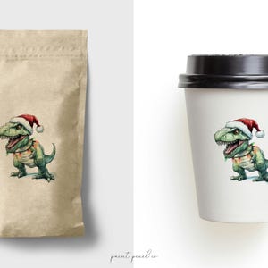 Christmas Trex Clipart Holiday Dinos Winter T-rex PNG Xmas Dinosaur ...