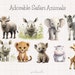 Pink Safari Animals PNG Cute Wildlife Clipart African Safari Jeep ...