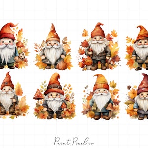 Autumn Gnomes PNG Gnome Clipart Watercolor Fall Fantasy Creatures ...