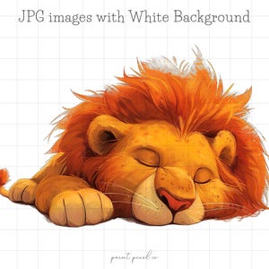 10 Quirky Lion JPG Clipart Whimsical Lion Sublimation Clip Art Funny ...