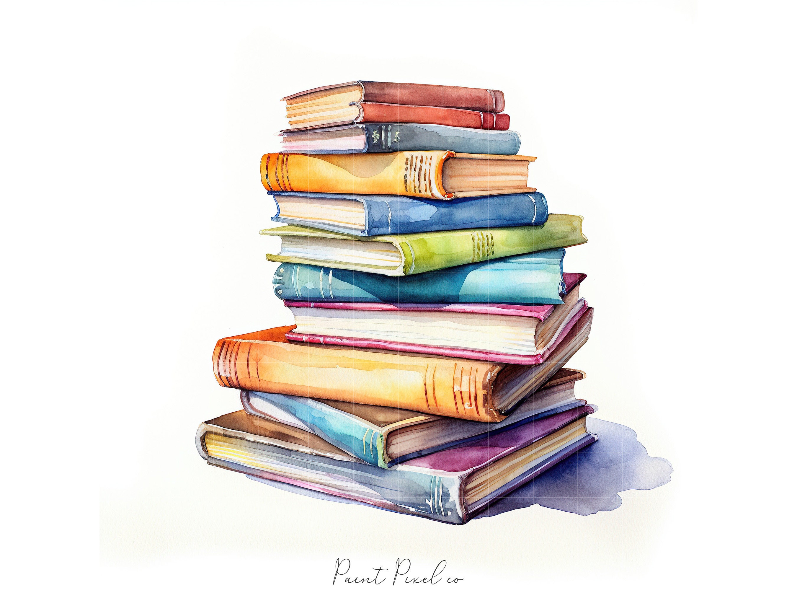 12 Watercolor Book Clipart High Quality Jpgs Boho Colorful - Etsy