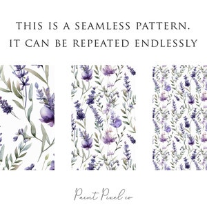 Lavender Seamless Pattern Floral Repeating Design PNG Fabric Design ...