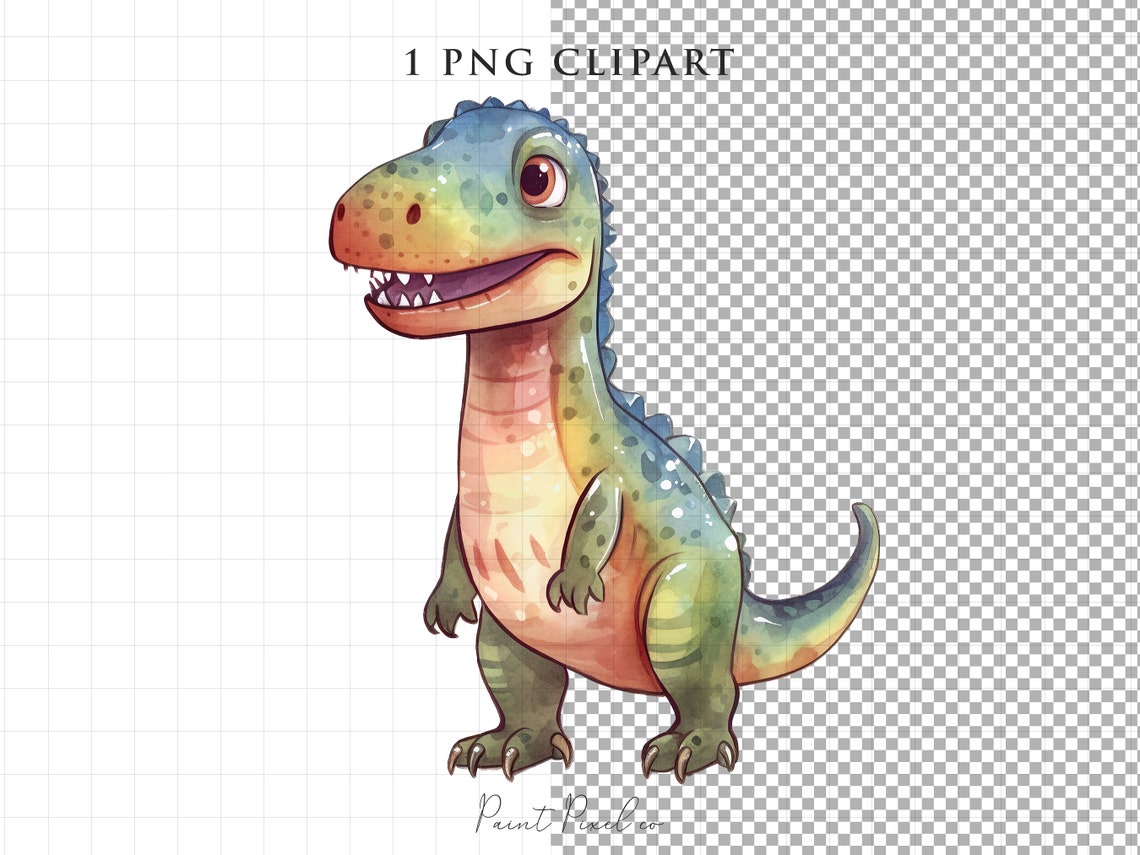 Dinosaur PNG Dino Clipart T-rex Watercolor Dinosaur - Etsy